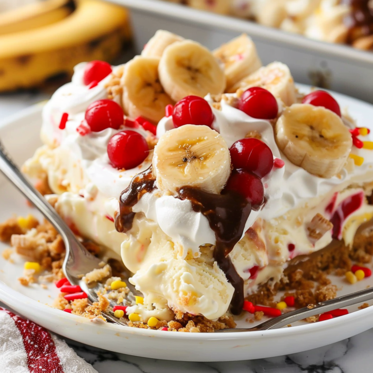 Ultimate Banana Split Cake Recipe: No-Bake Delight - Momy Cooks