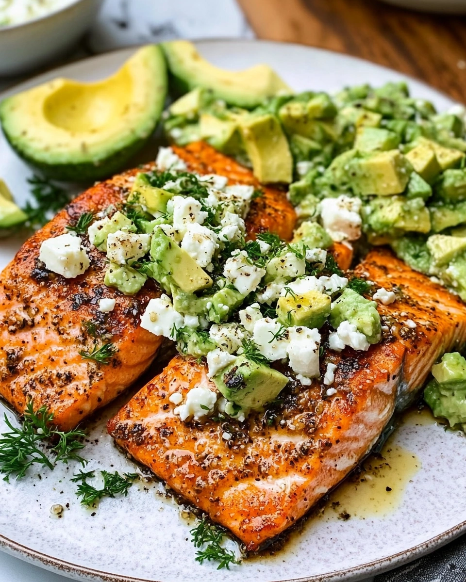 Taggrilled Salmon With Avocado Feta And Pumpkin Seeds