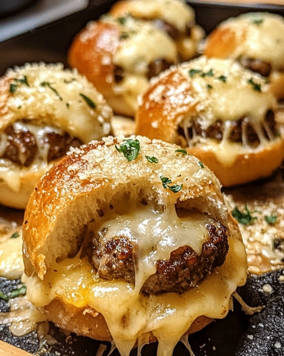 Delicious Garlic Parmesan Cheeseburger Bombs Recipe - Momy Cooks