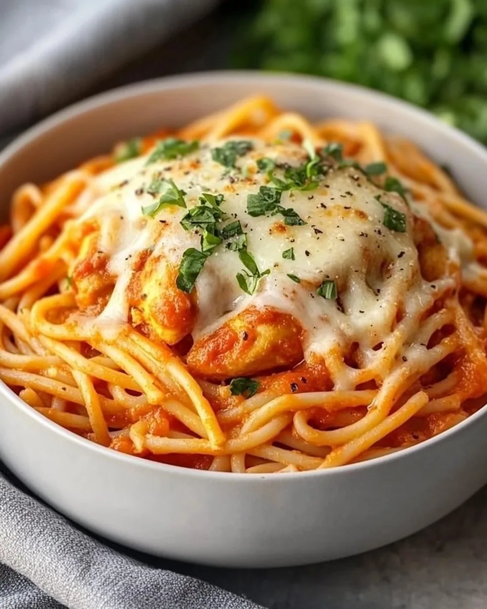 Easy One Pot Chicken Parmesan Pasta Recipe | Quick & Cheesy Dinner ...