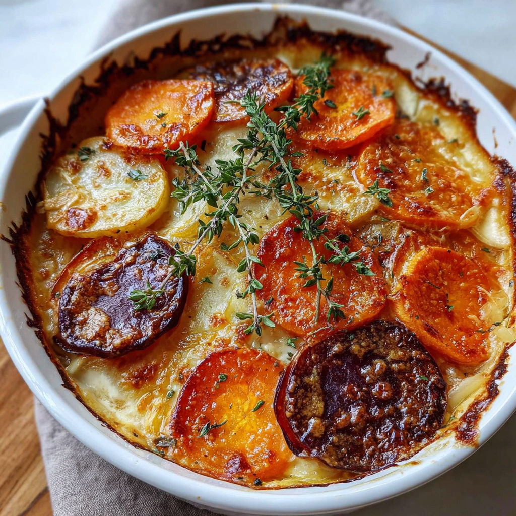 Deliciously Layered Root Veggie Gratin for All Seasons - Momy Cooks