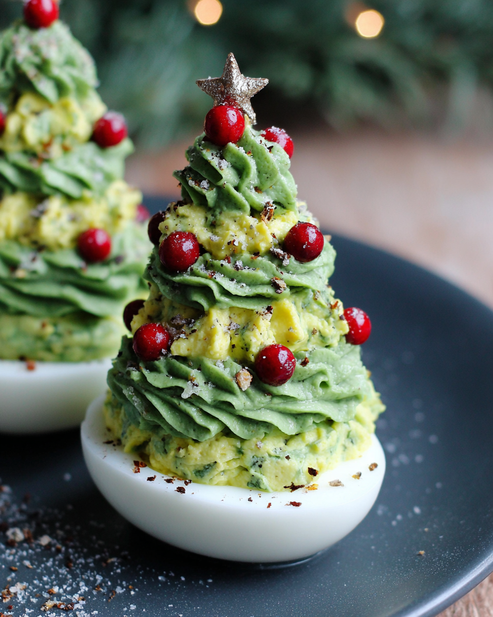 Create a Festive Deviled Egg Christmas Tree - Momy Cooks