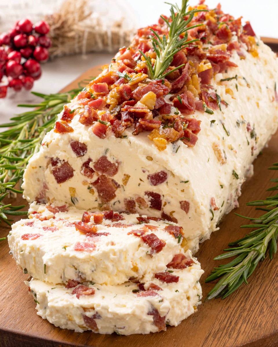Festive Holiday Antipasto Cream Cheese Log Recipe