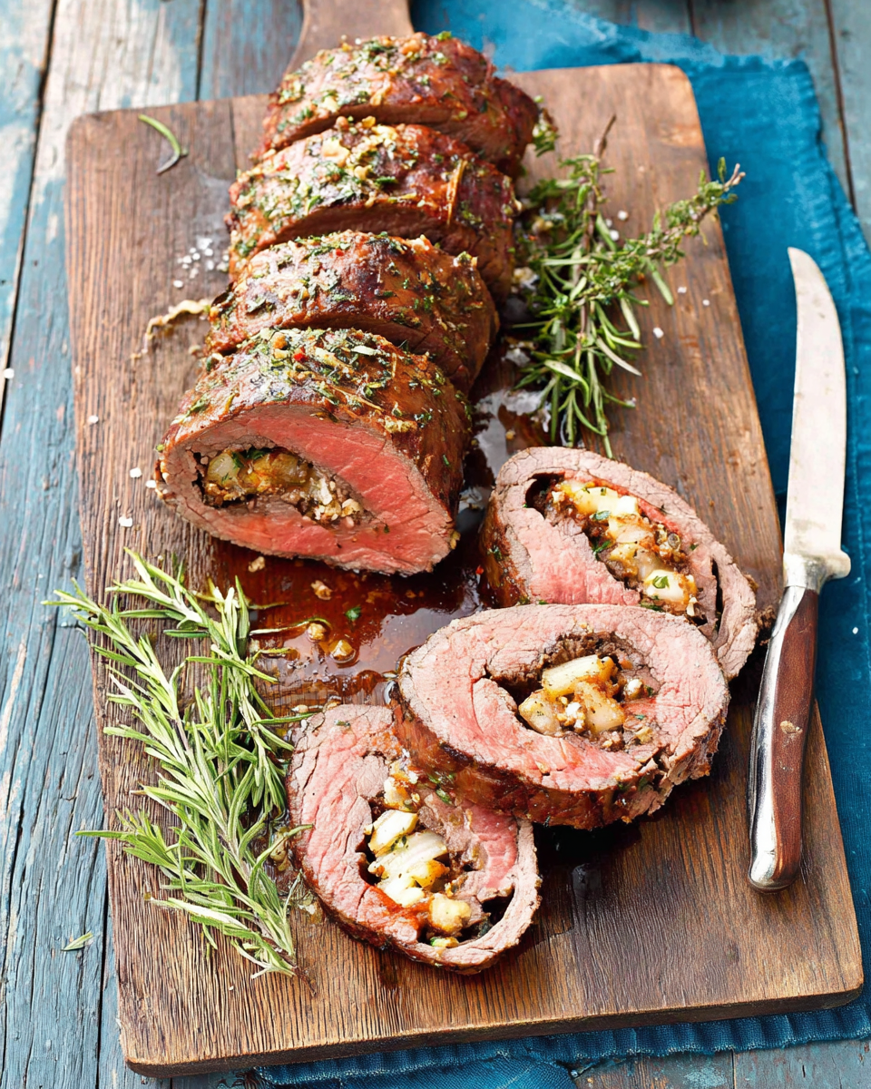 Quick Christmas Stuffed Beef Tenderloin Recipe - Momy Cooks