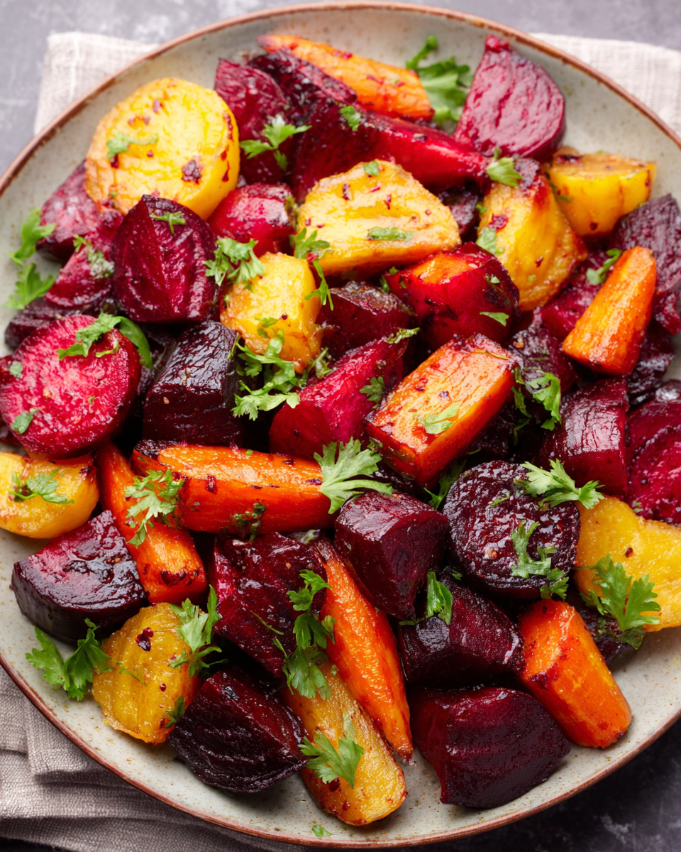 Savory Honey Roasted Beets and Carrots Delight